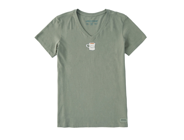 Life is Good Women's Crusher Vee - Smile Coffee